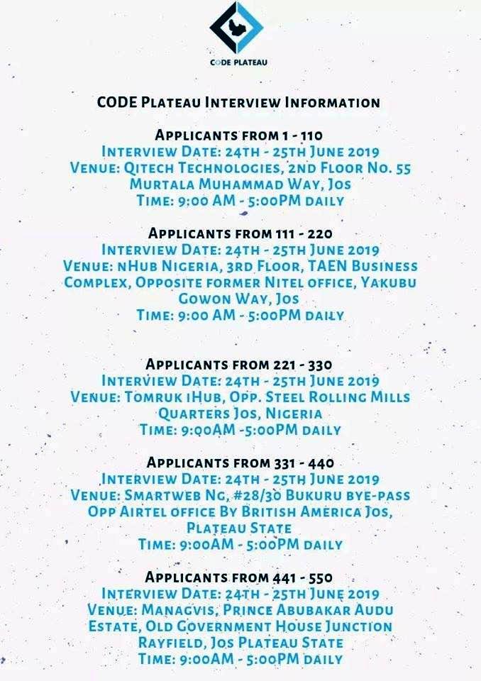 Code Plateau recruitment kicks off in Jos with more than 550 applicants ...